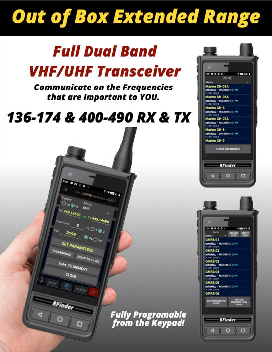 RFinder B1+ Handheld Radio with Android 13 – Ham Radio 2.0
